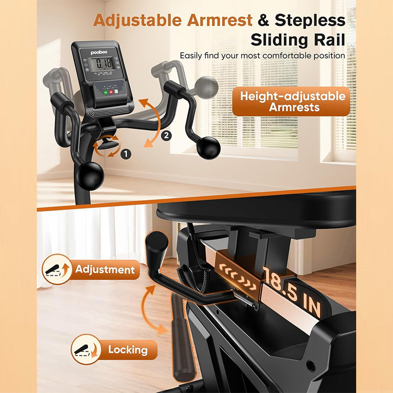 Pooboo Recumbent Bike with Arm Exerciser – POOBOO