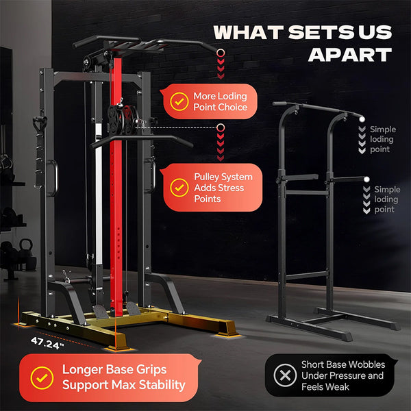 Pooboo Pull Up Bar Power Tower Dip Station – POOBOO